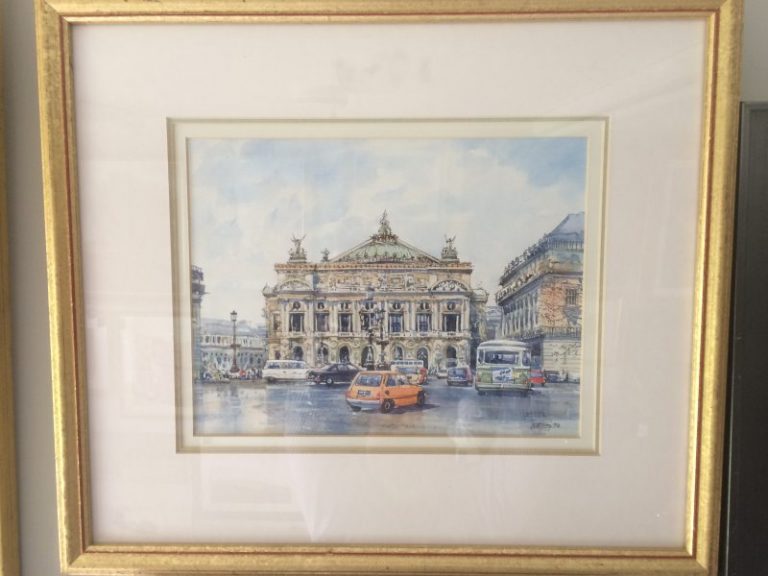 Bill Toop Pen and Watercolour Place De L'Opera Paris 1995 - AntiqArt