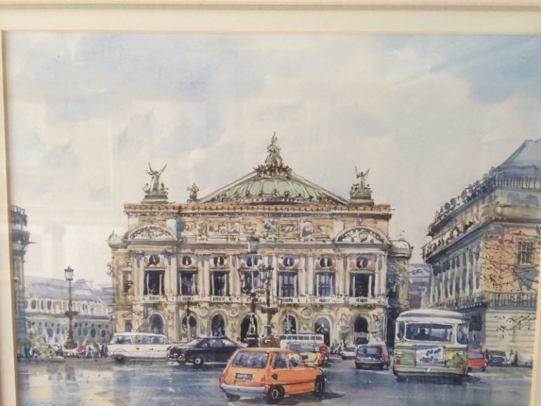 Bill Toop Pen and Watercolour Place De L'Opera Paris 1995 - AntiqArt