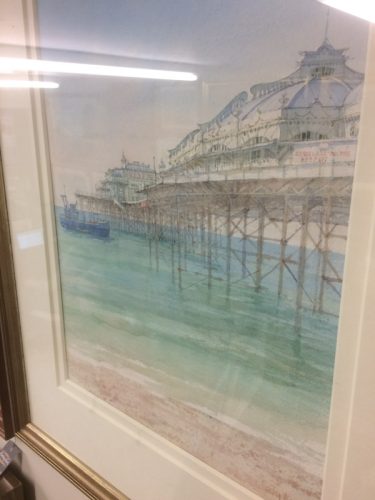 Dennis Roxby-Bott Watercolour of Brighton's West Pier - AntiqArt
