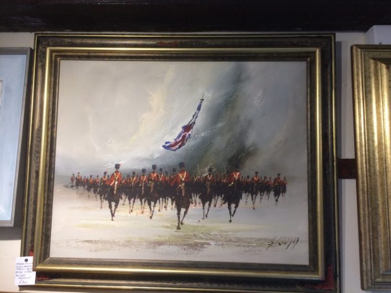 Colin Maxwell Parsons Glenn Oil on Canvas of 19th Century Cavalry ...